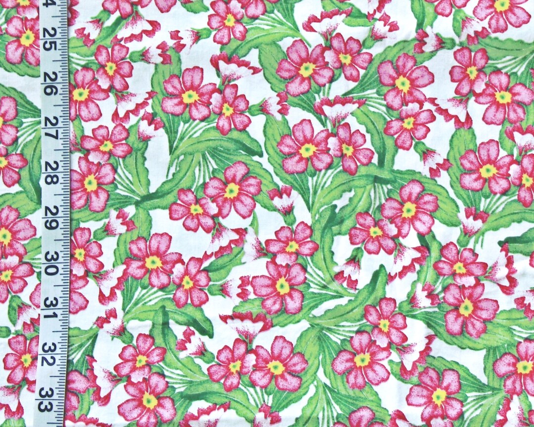 Pink Primrose Fabric Oakhurst Textiles Spring Flowers Cotton Craft ...