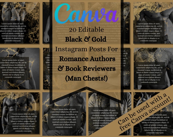20 Editable Instagram Templates for Romance Authors/writers & Book ...