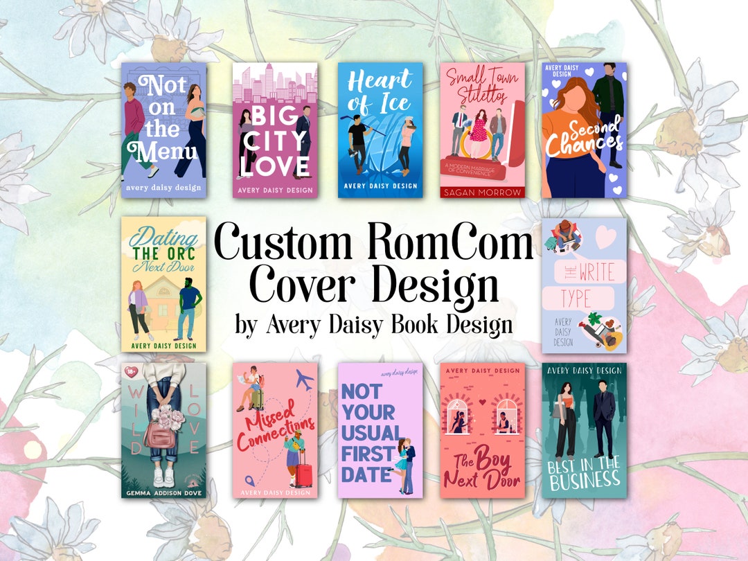 Custom Romcom Book Cover Design, Cute Romantic Comedy Romance Digital ...