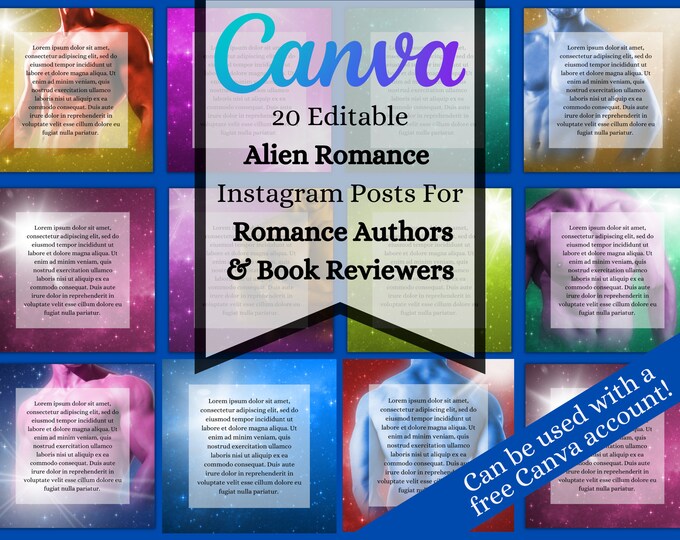20 Editable Instagram Templates for Romance Authors/writers & Book ...