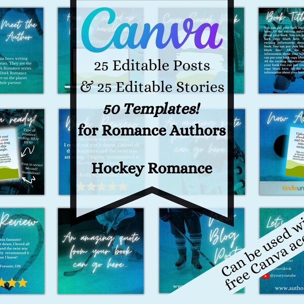 Hockey Social Media Templates Canva - Etsy