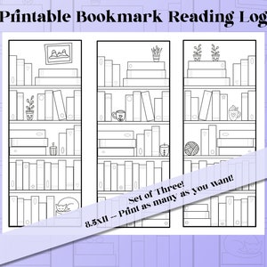 Printable Bookmark Reading Log, Book Tracker, Instant Download ...