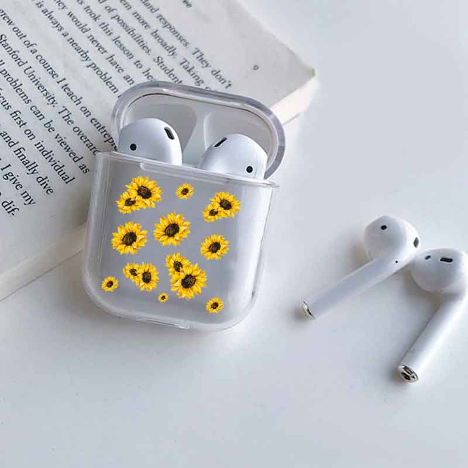 Sunflower Case Floral Airpods Case Clear Airpods Case Design | Etsy