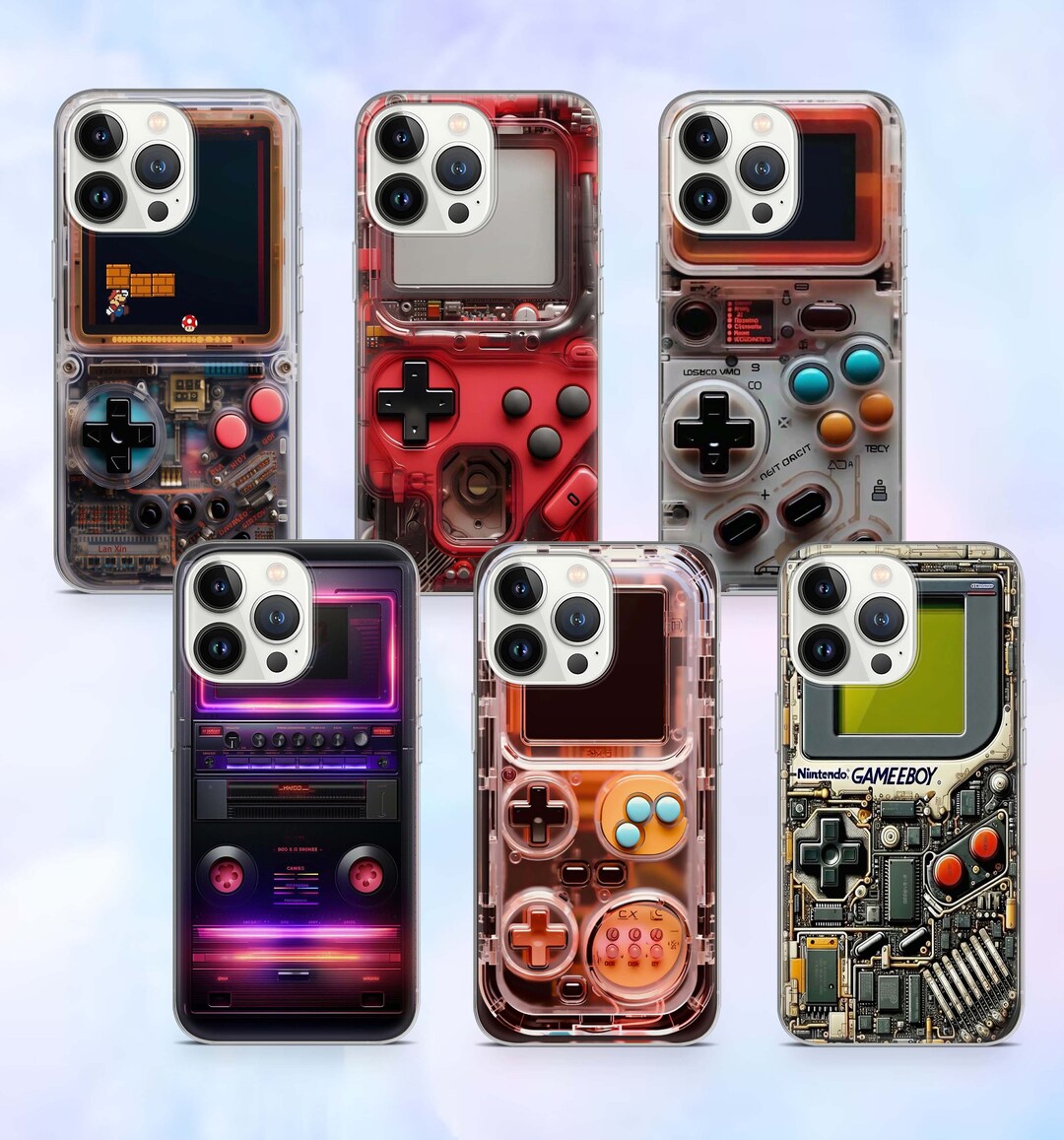 Gameboy Switch Phone Case, Retro Console Print Cover for iPhone 15 Pro ...