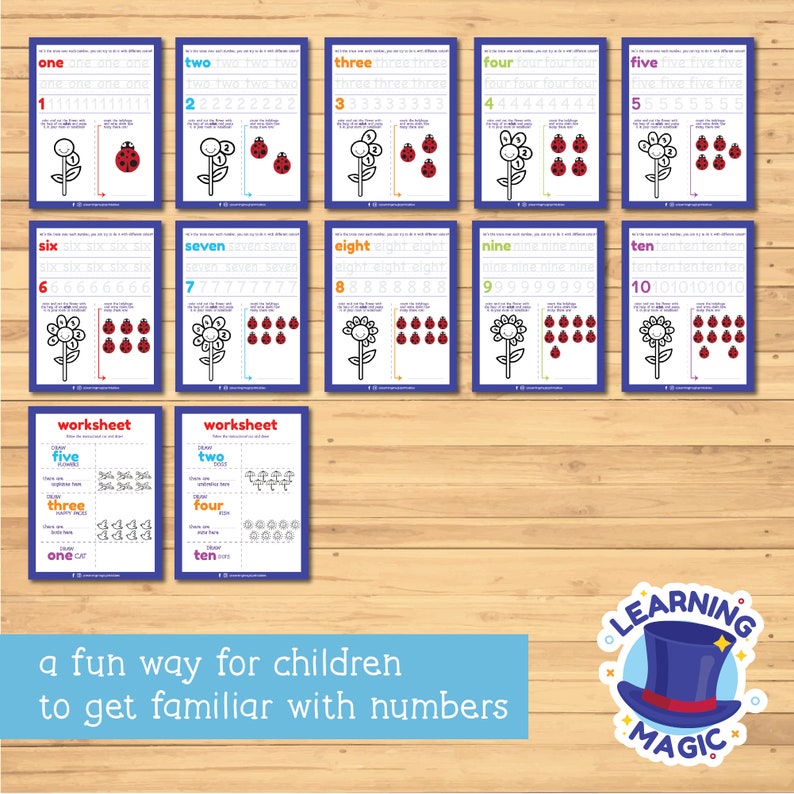 Numbers 1 to 10 • Printable • Learning for Children • Learning ...
