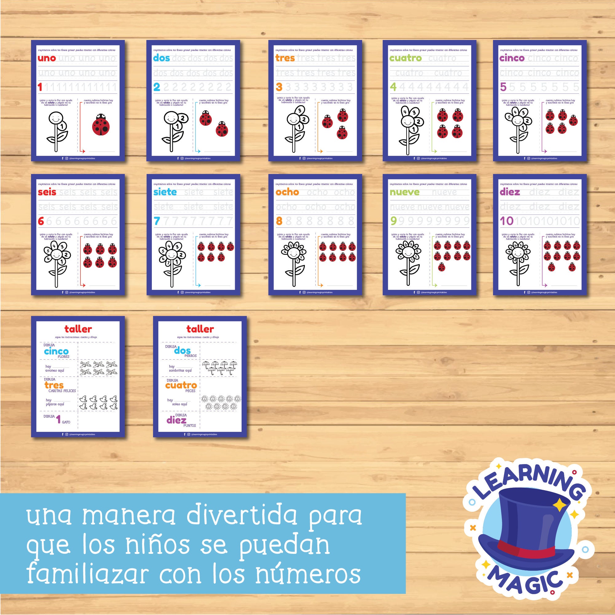 Numbers 1 to 10 • Numeros Del 1 Al 10 • Español • Spanish • Printable ...