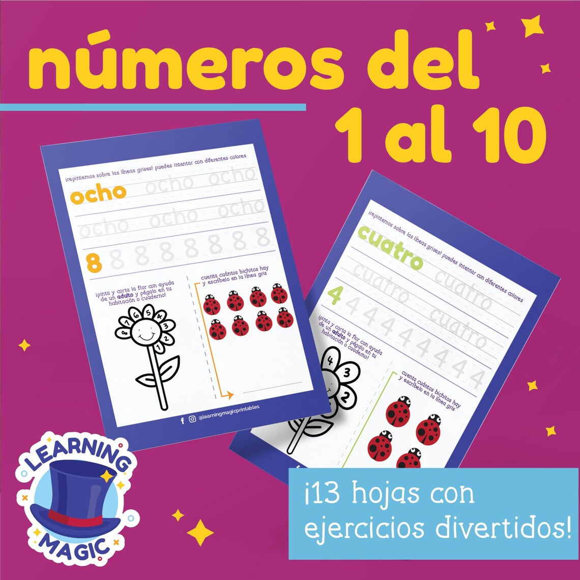 Numbers 1 to 10 • Numeros Del 1 Al 10 • Español • Spanish • Printable ...