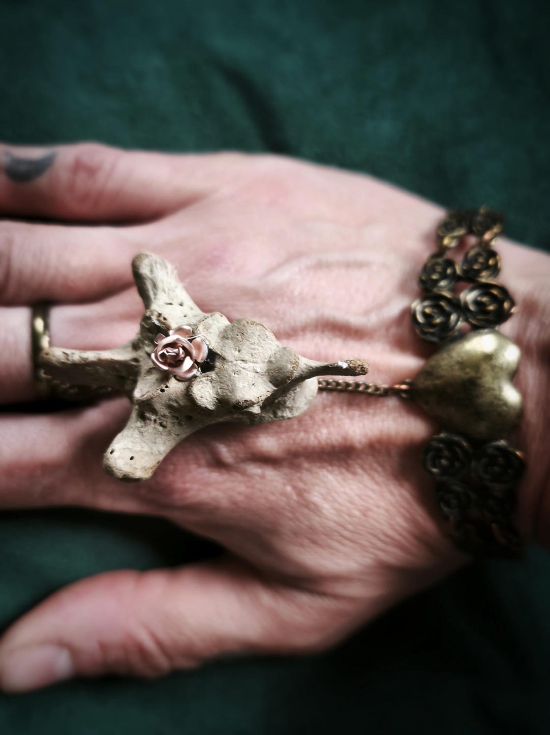 Bone Hand Harness Bracelet – Upcycled Metal & Forest Bone Jewelry ...