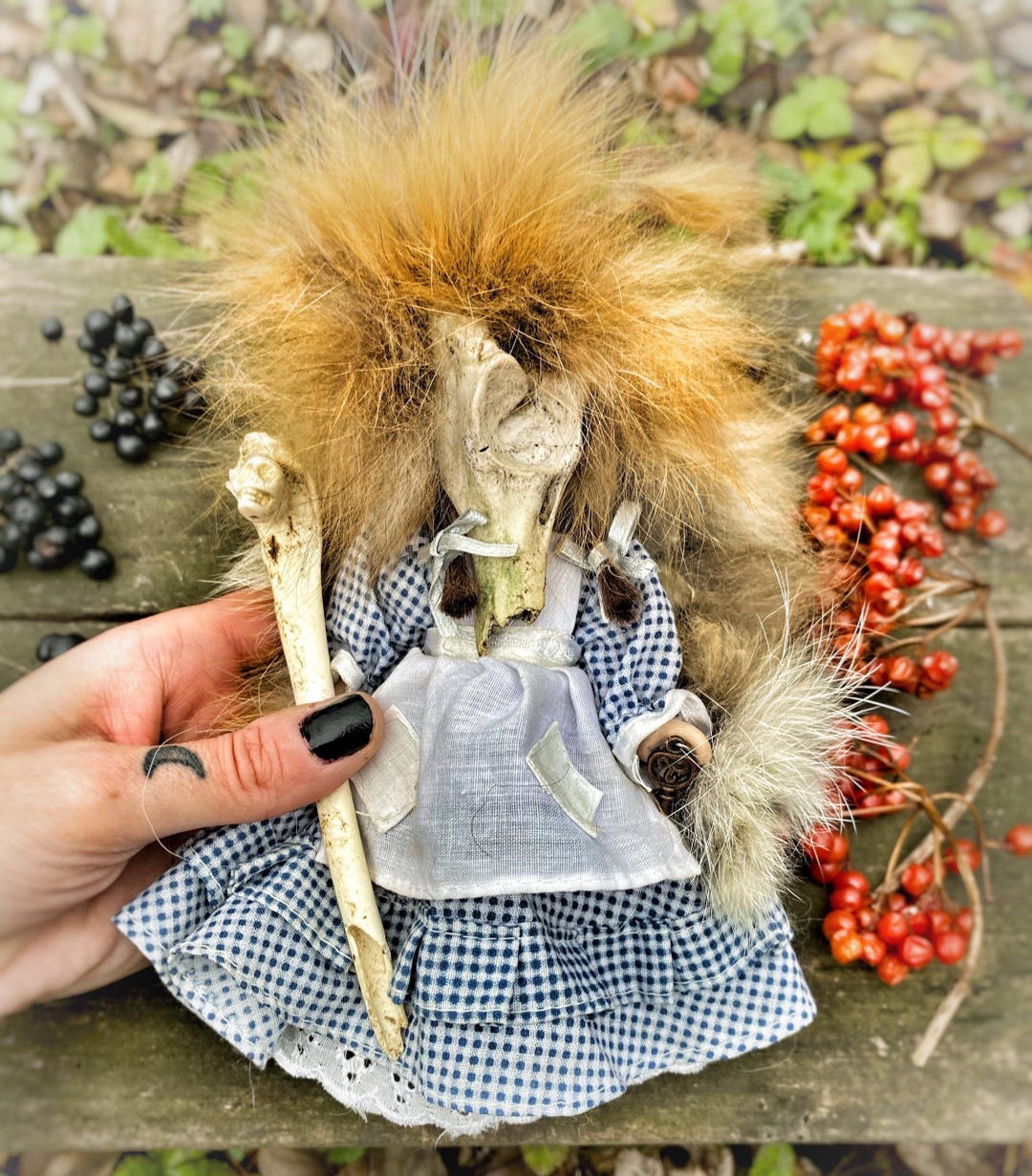 Frau Perchta Folk Art Doll - Pagan Winter Decor - Handmade Ceramic Doll ...