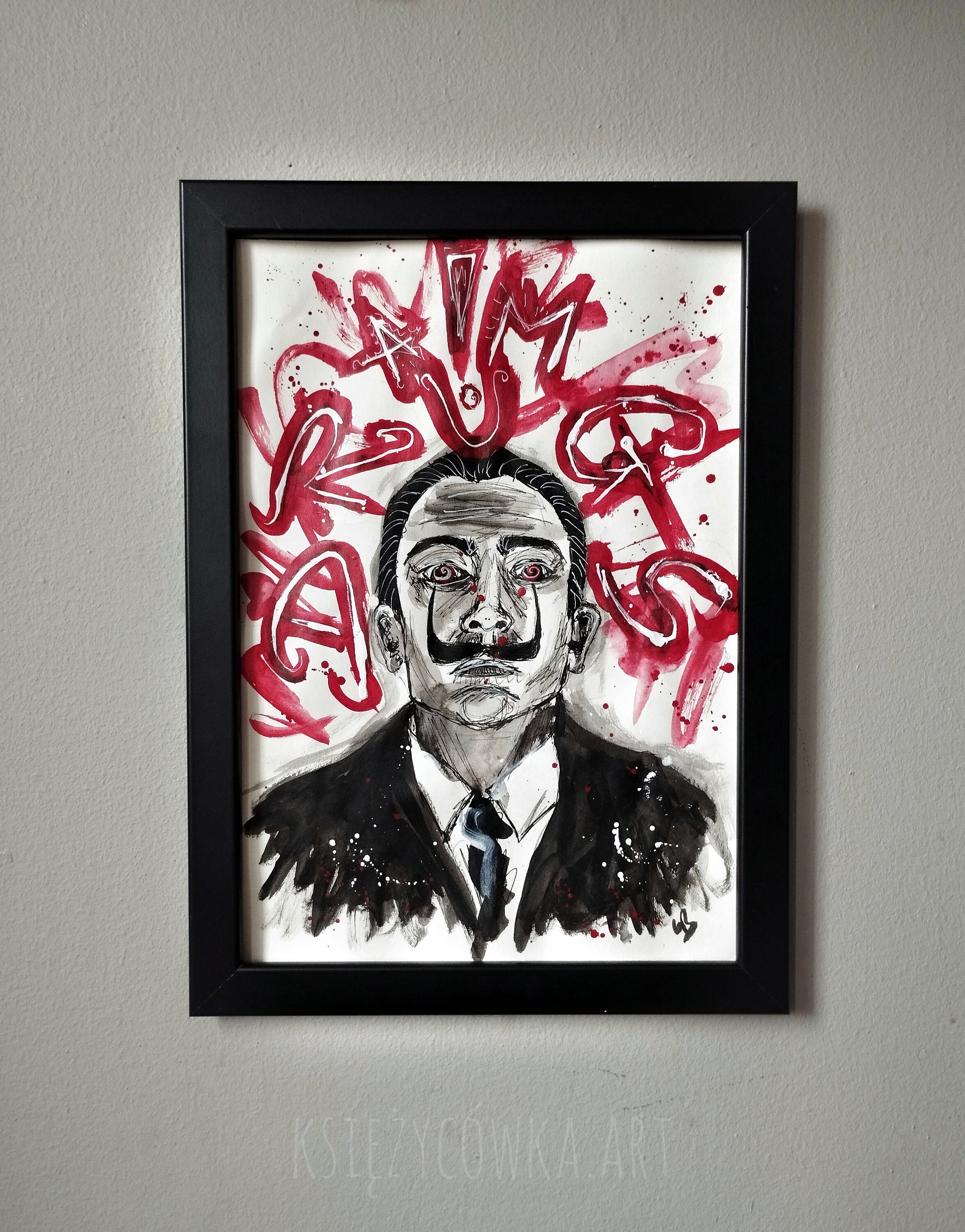 Salvador Dali Ink Painting Wall Decor - Etsy