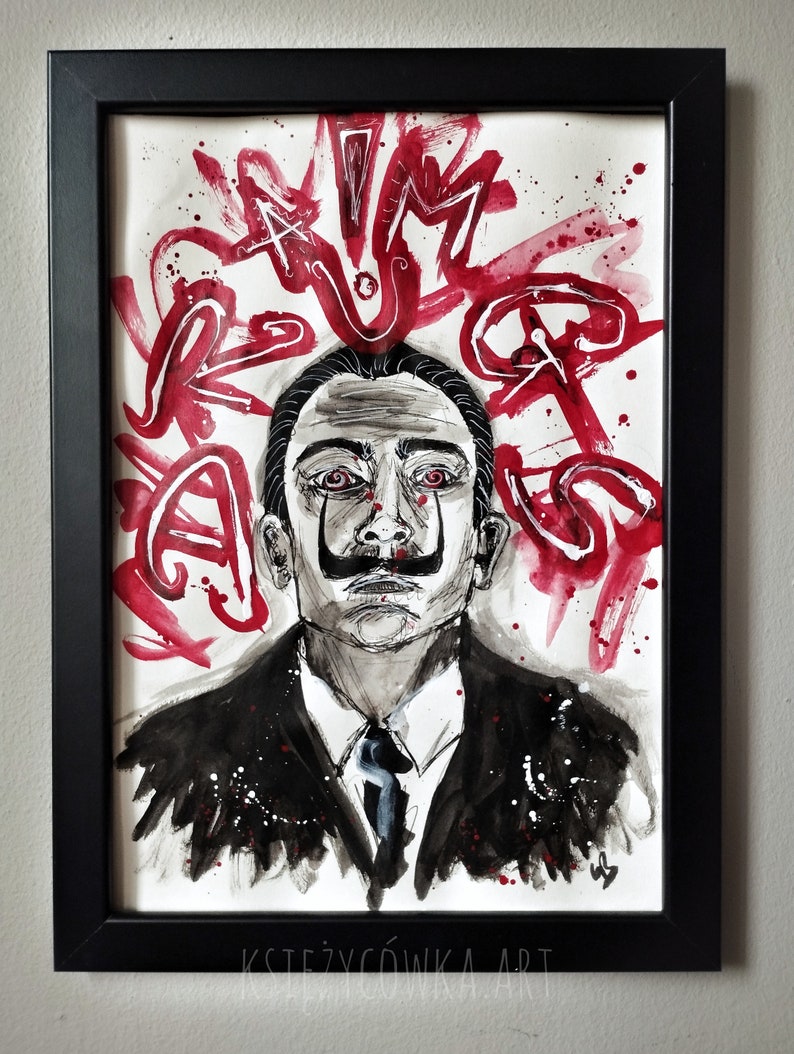 Salvador Dali Ink Painting Wall Decor - Etsy