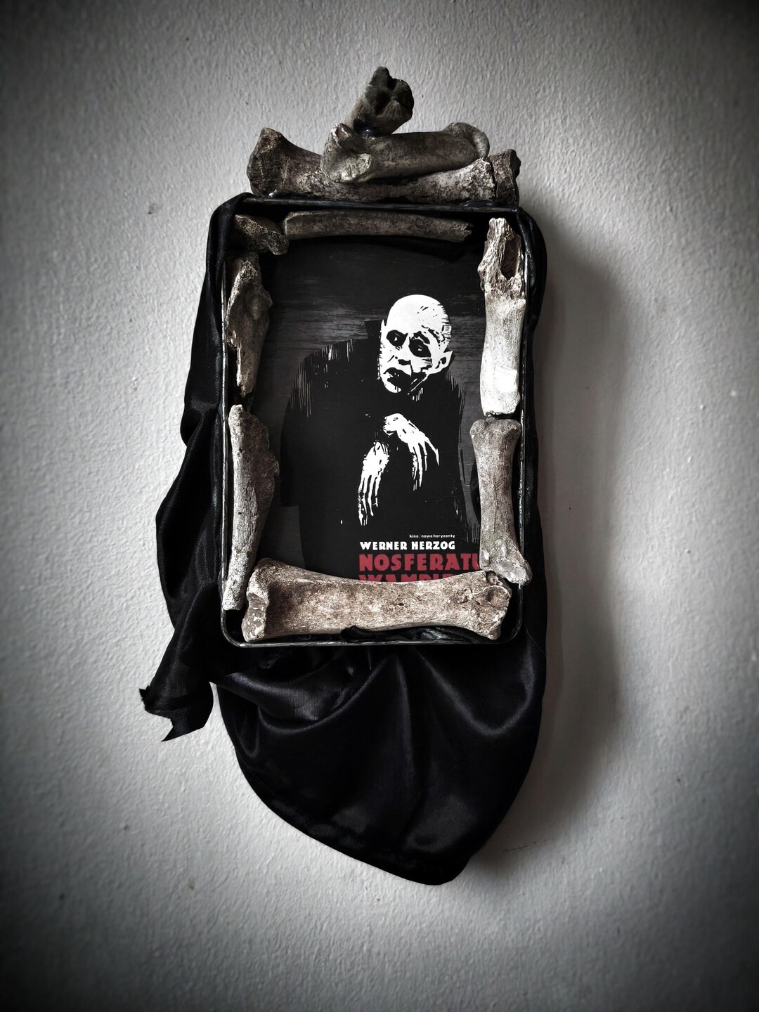 Nosferatu Vampire Bone Wall Shrine – Gothic Horror Decor – Upcycled Art ...