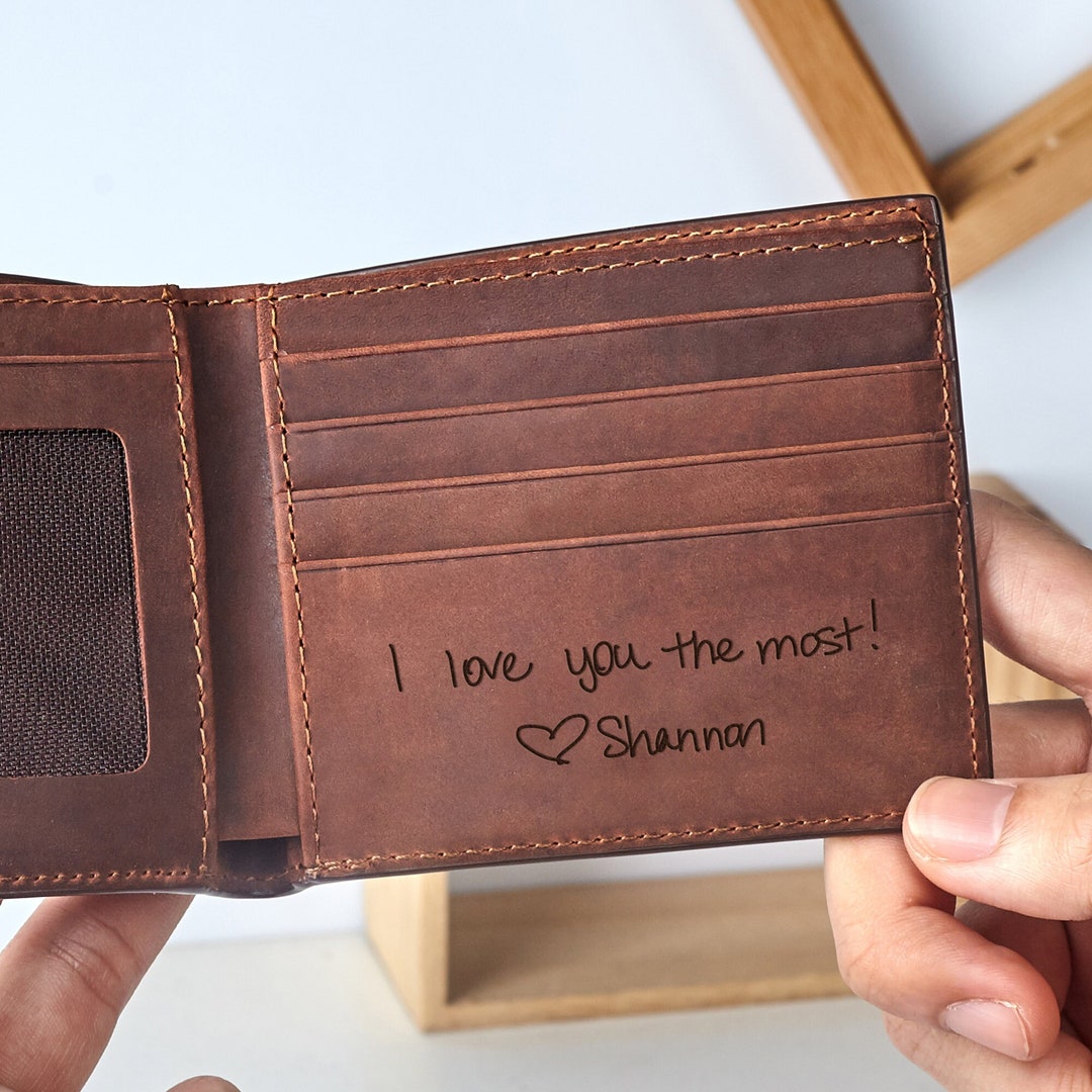 Personalized Handwriting Wallet, Handwritten Leather Wallet ...