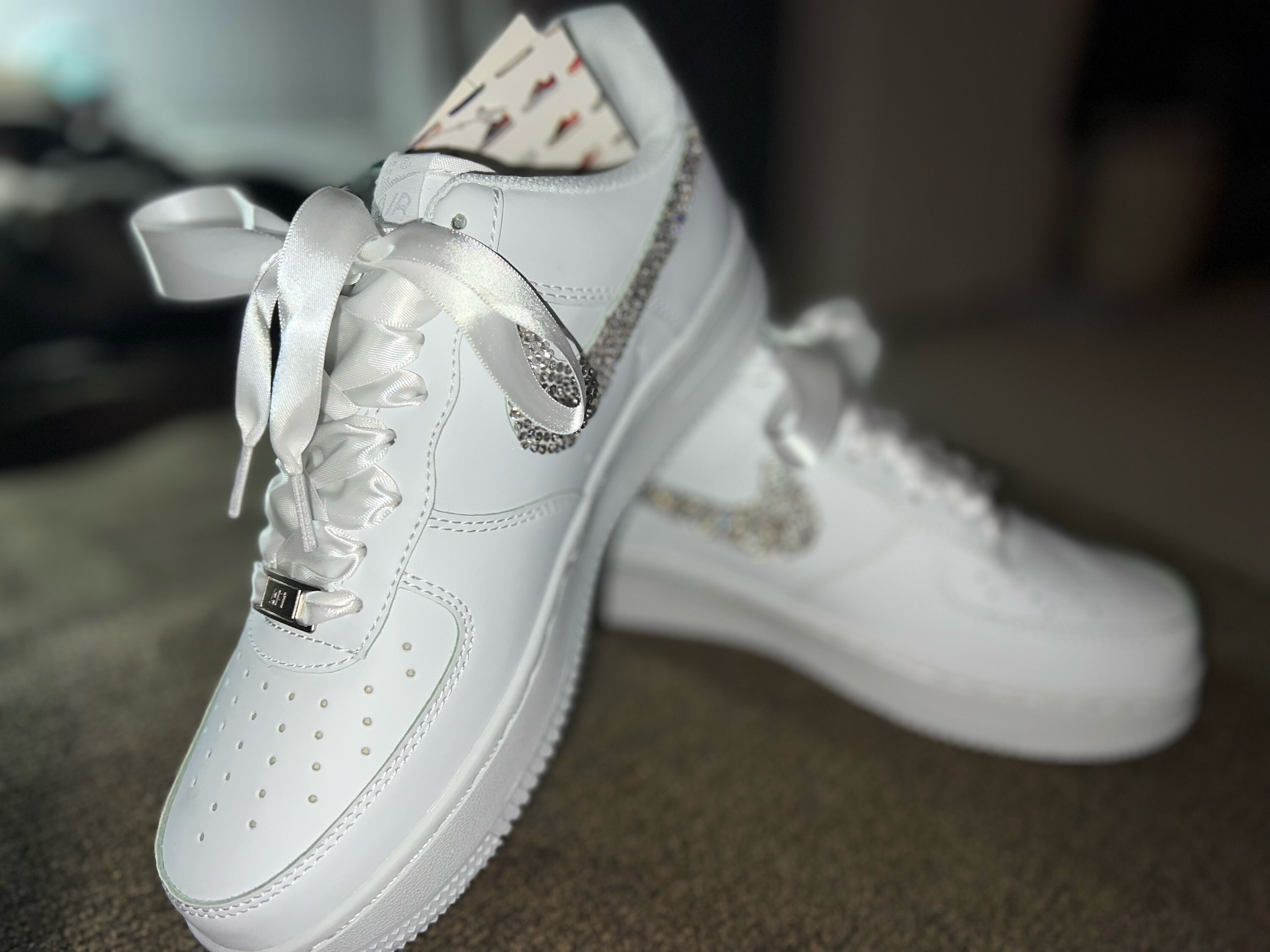 Custom Wedding Sneakers Nike AF1 Airforce One Bridal Party Women's Size ...