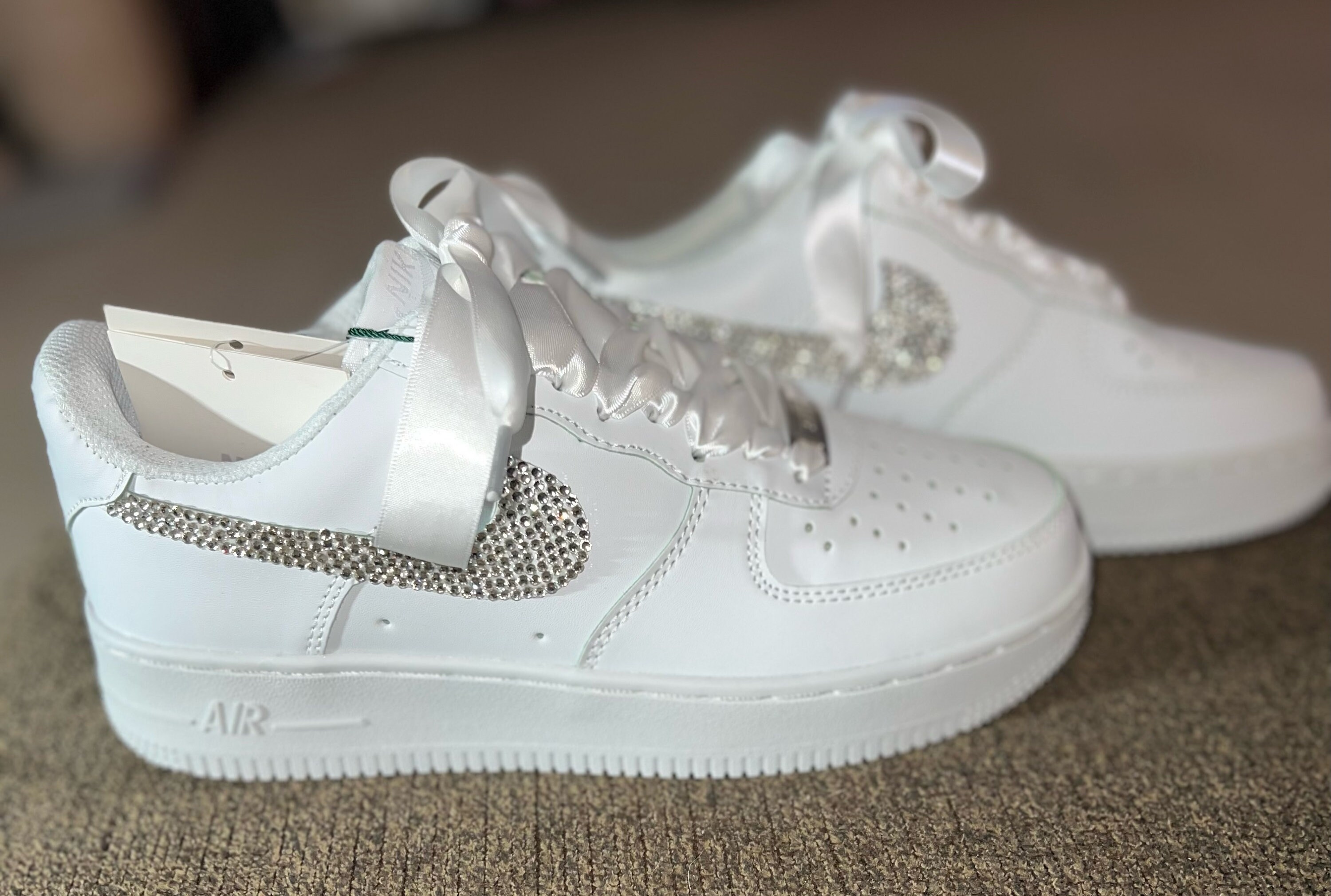 Custom Wedding Sneakers Nike AF1 Airforce One Bridal Party Women's Size ...