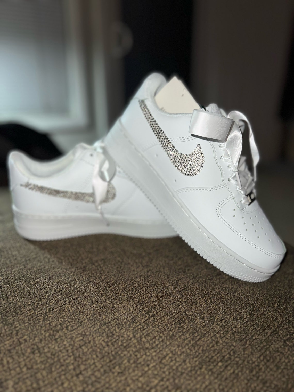 Custom Wedding Sneakers Nike AF1 Airforce One Bridal Party Women's Size ...