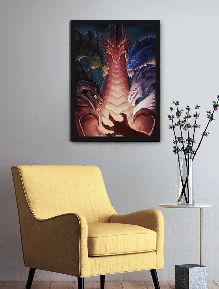 Fantasy Art Poster Print Tiamat Dragon Dungeons and Dragons - Etsy
