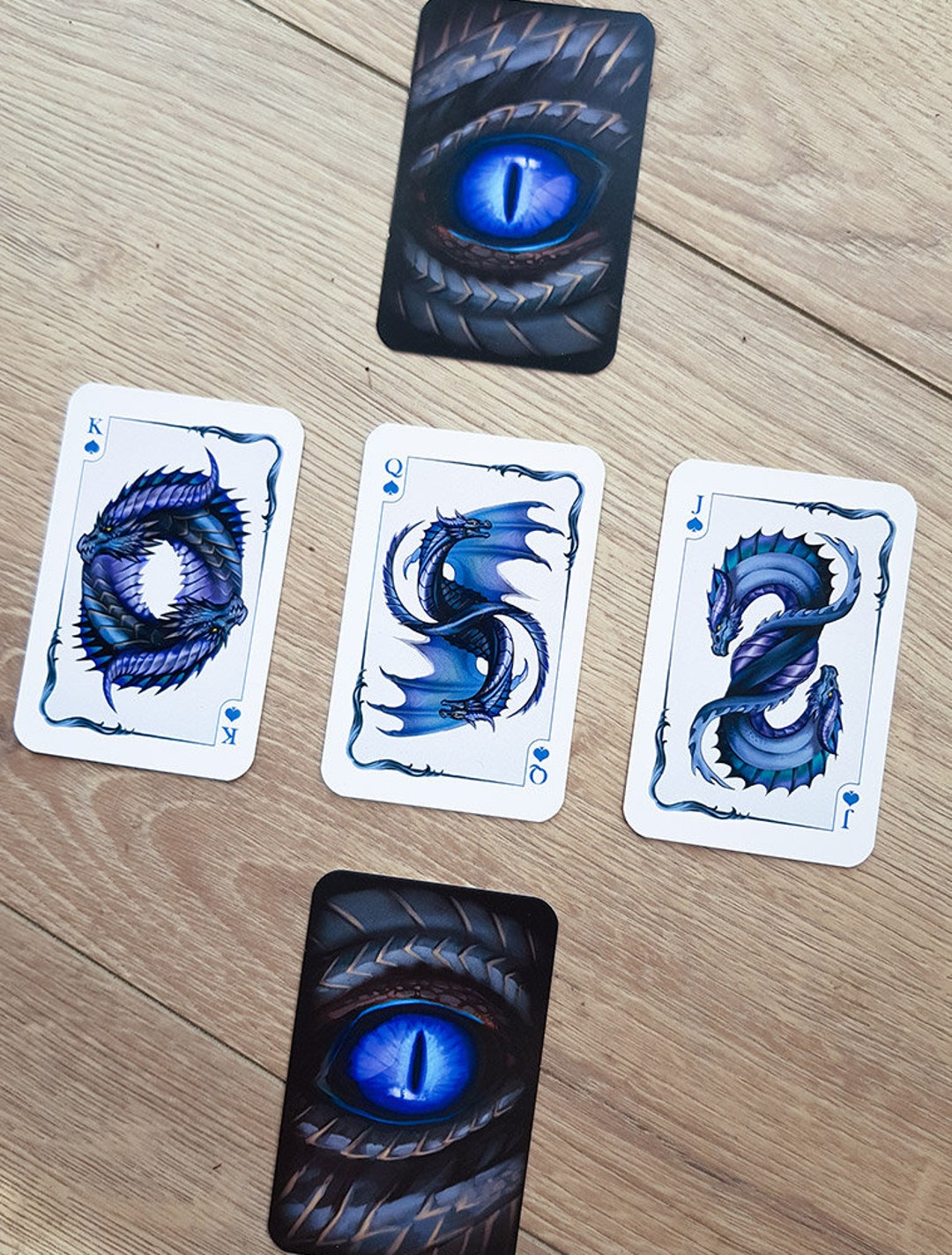 Dragon Playing Cards: Crystal Gem Suits, Blue Eye Deck - Etsy