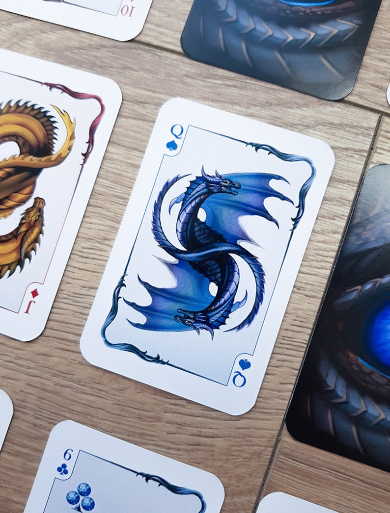 Dragon Playing Cards Fantasy Deck Dragons and Drakes Crystal - Etsy