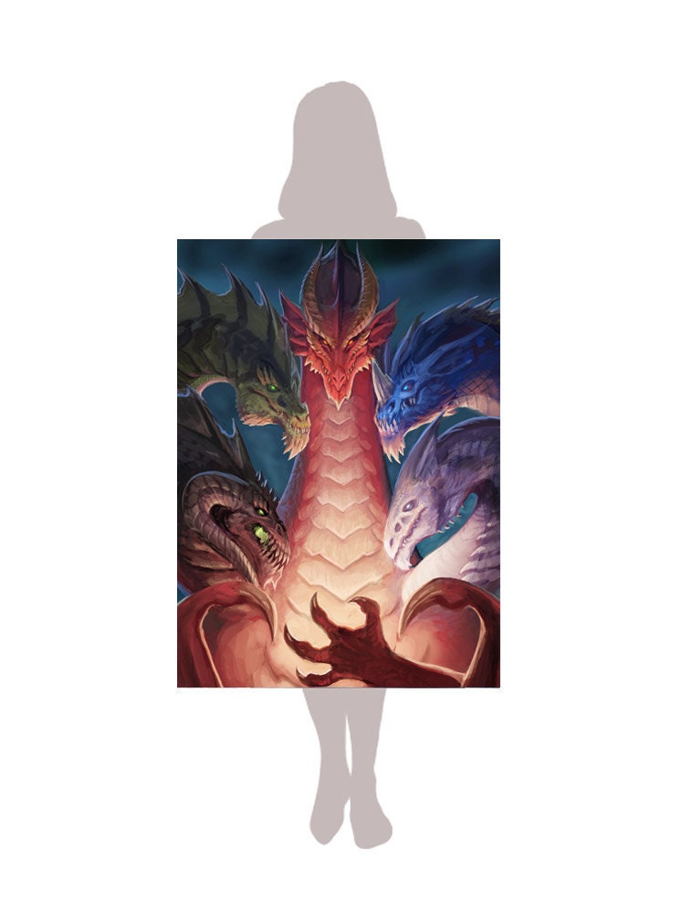 Fantasy Art Poster Print Tiamat Dragon Dungeons and Dragons - Etsy