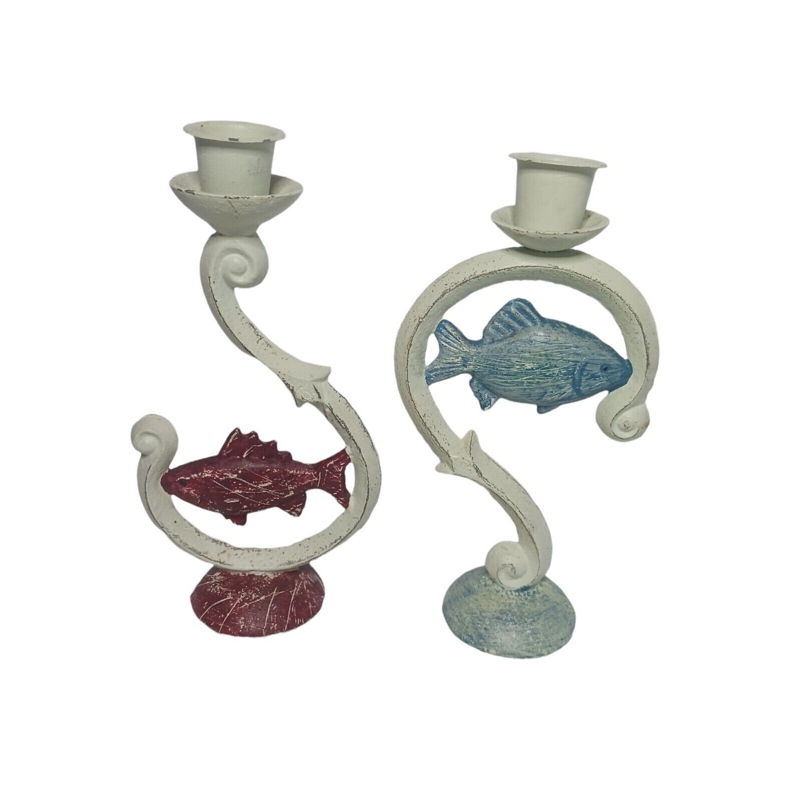 Fish Candlestick Holders Cast Iron Beach Summer Home Decor Red - Etsy