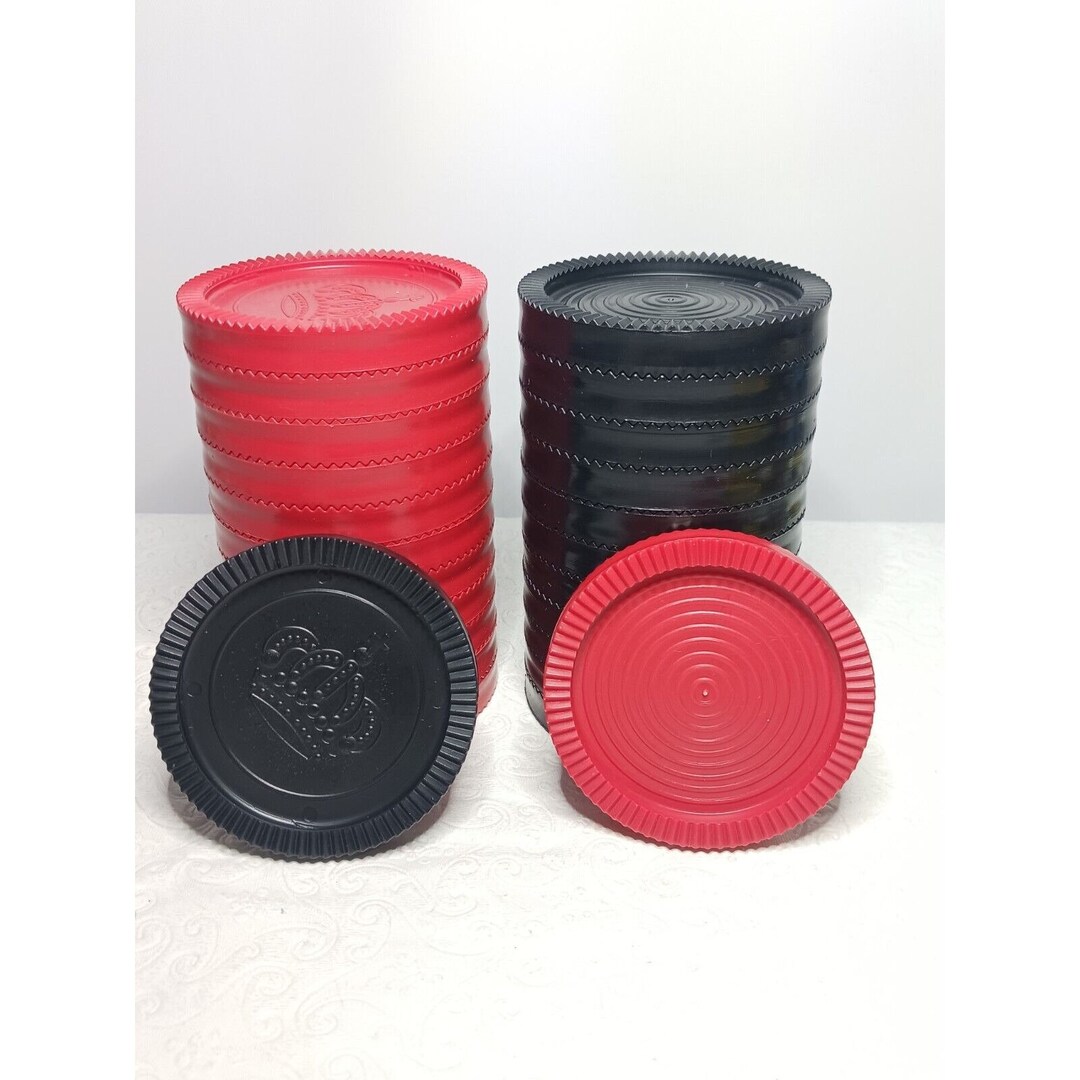 Red Black Large Jumbo Rug Table Checkers Plastic Game - Etsy