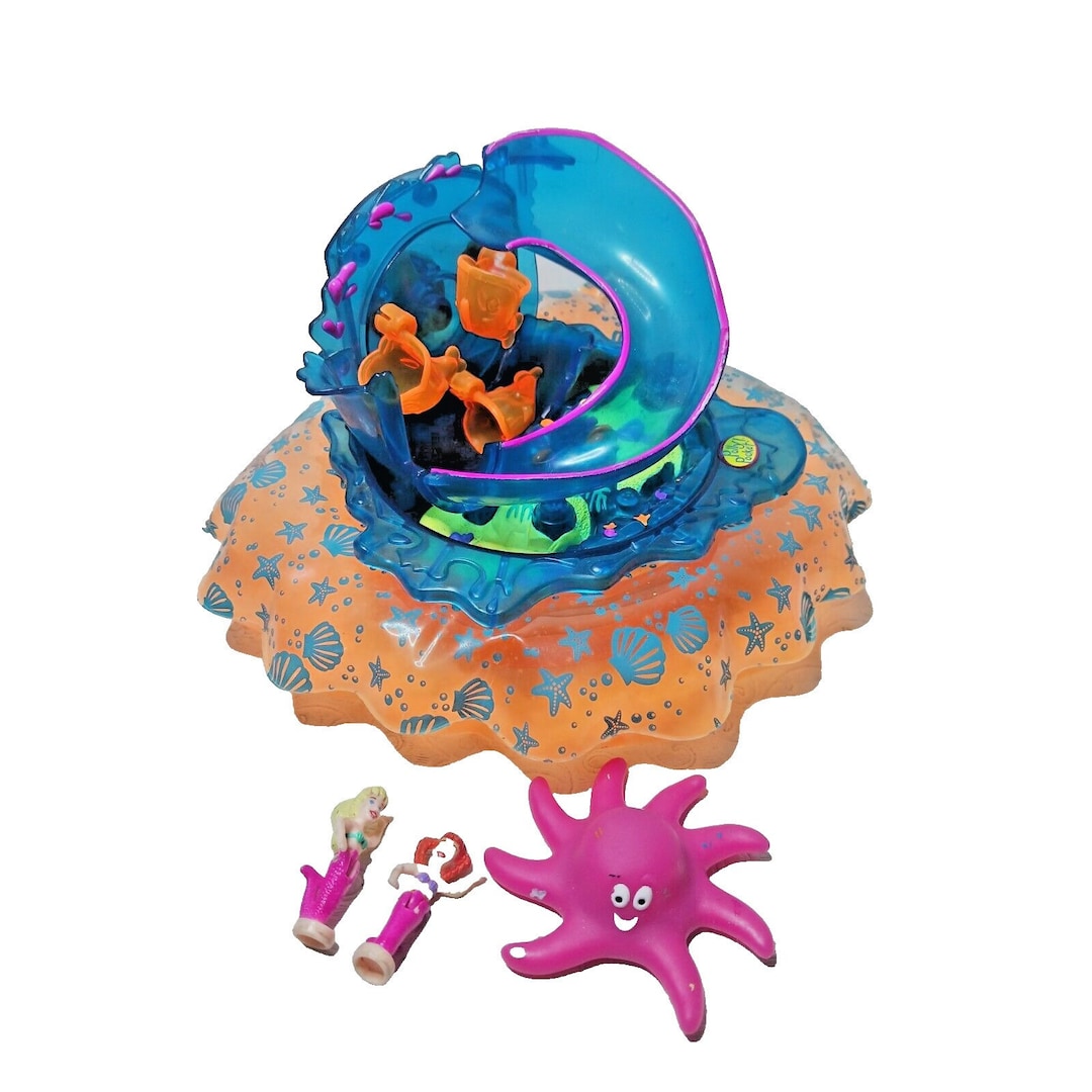 Polly Pocket Sea Splash Carousel Playset Mermaids Octopus Float Vintage ...