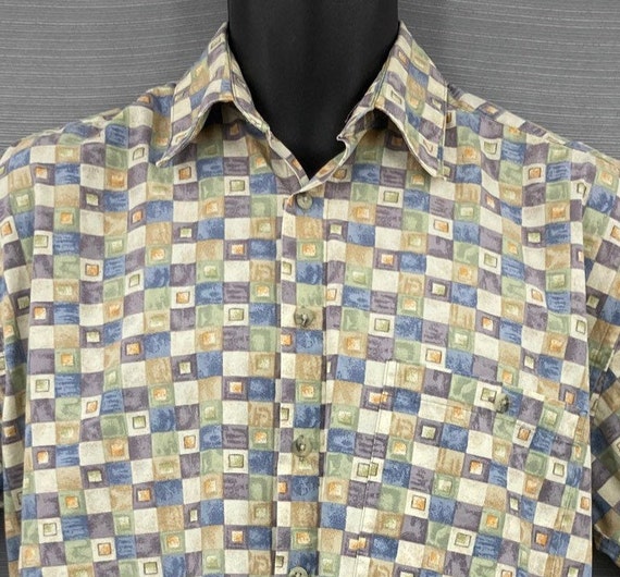 Mens Medium Short Sleeve Via Veneto Button Shirt With… - Gem