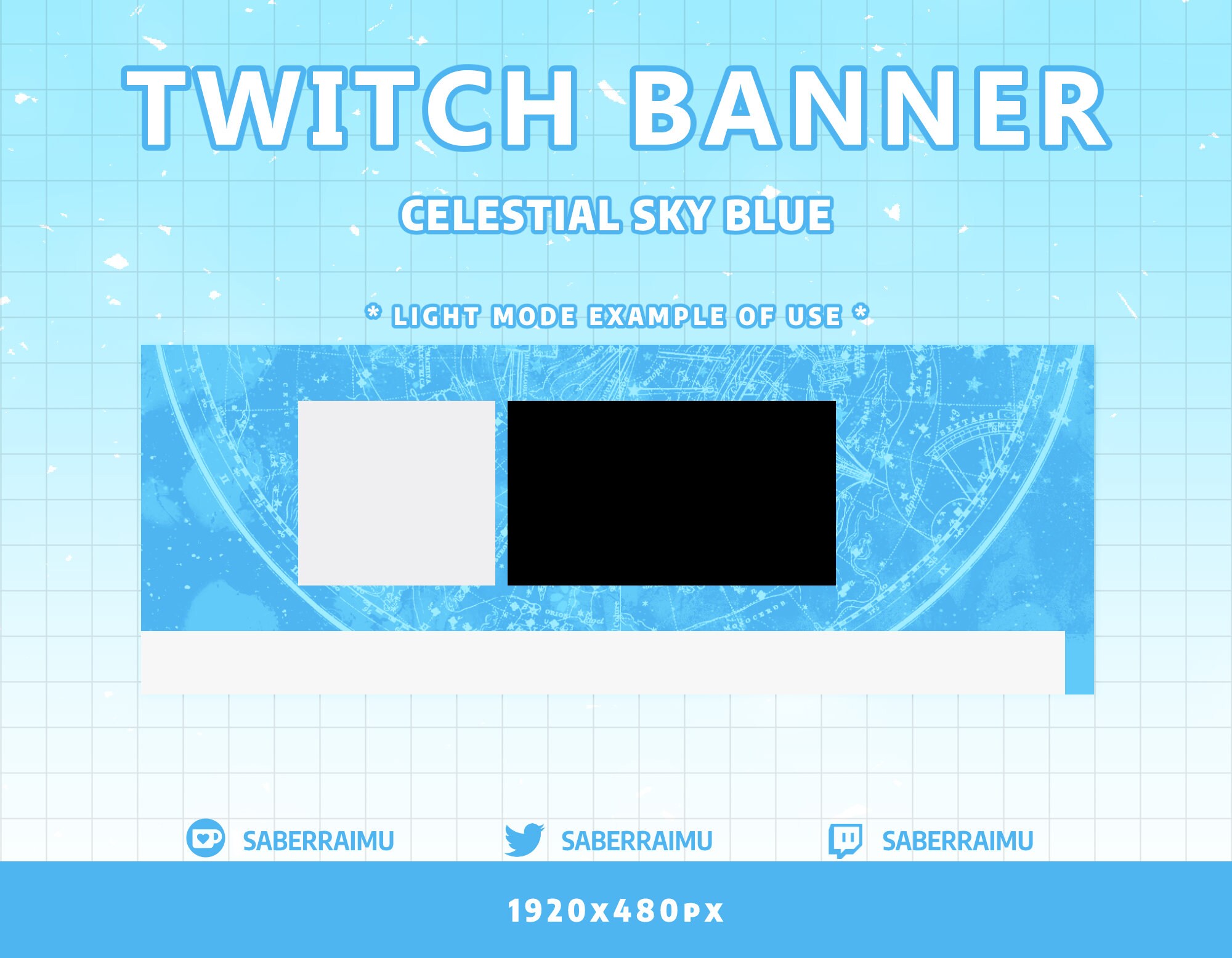 Blue Twitch Banner / Star Twitch Banner / Stream Assets / Streamer ...