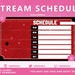 Red Stream Schedule Template / Stream Assets / Streamer / Vtuber ...