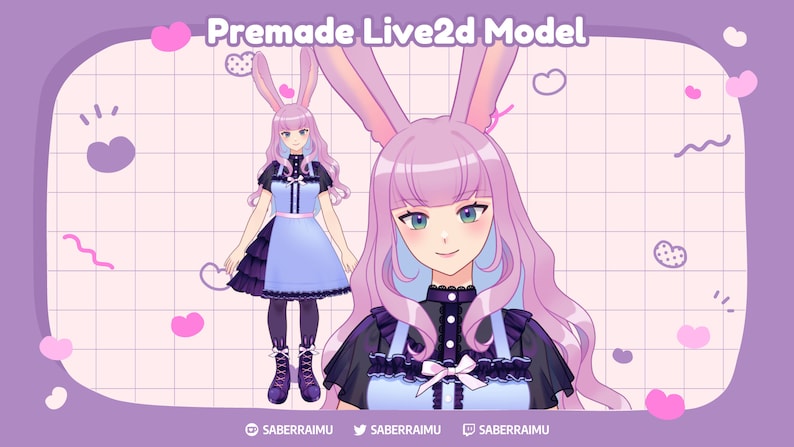 Premade Vtuber Model | Premade Live2d Model | Bunny Girl Live2d Model ...