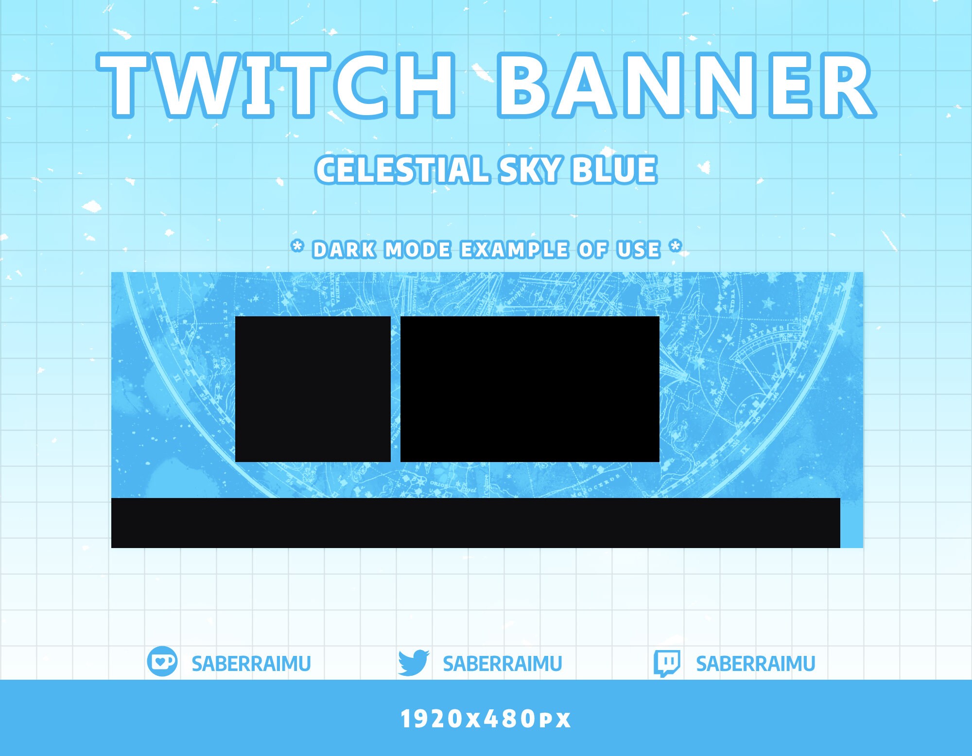 Blue Twitch Banner / Star Twitch Banner / Stream Assets / Streamer ...
