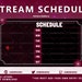 Wine Red Stream Schedule Template / Stream Assets / Streamer / Vtuber ...