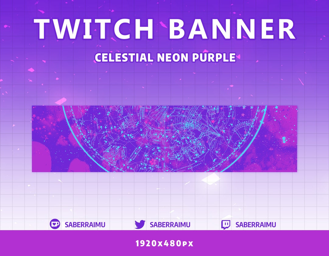 Neon Purple Twitch Banner / Star Twitch Banner / Stream Assets ...