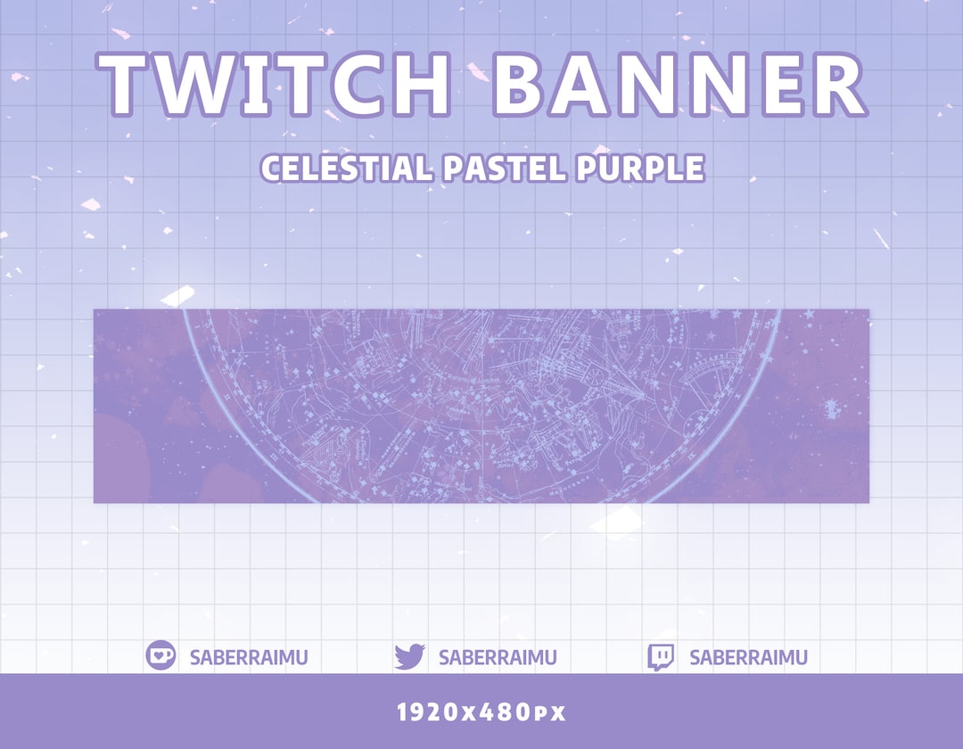 Twitch Banner / Celestial Pastel Purple / Stream Assets / Streamer ...