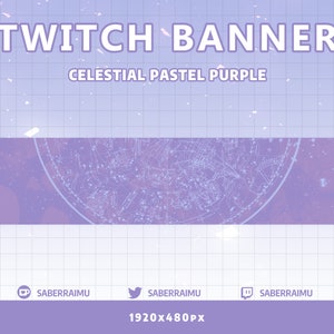 Twitch Banner / Celestial Pastel Purple / Stream Assets / Streamer ...