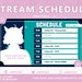 Teal Blue Stream Schedule Template / Stream Assets / Streamer / Vtuber ...