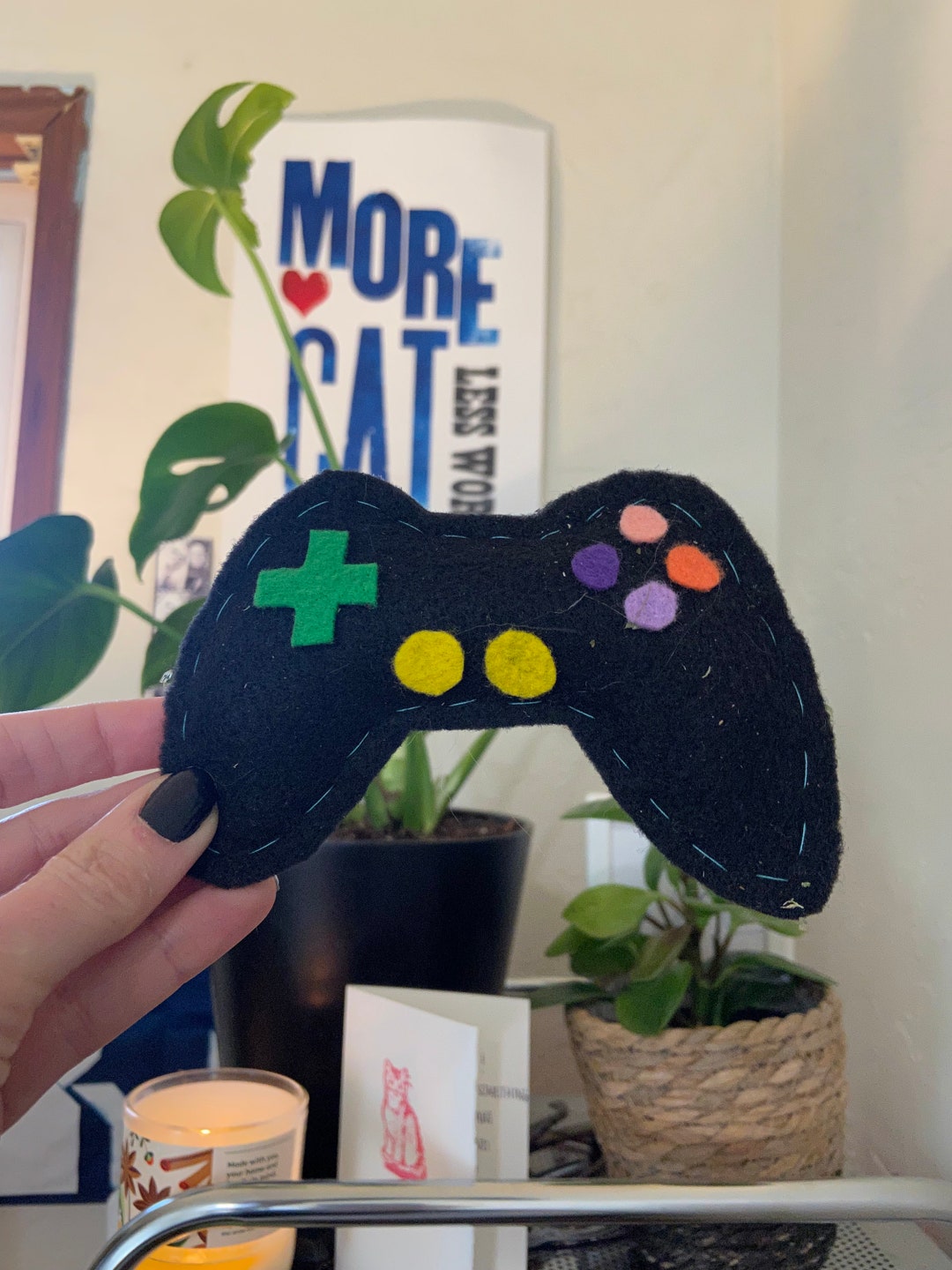 Video Game Controller Felt Material Catnip Cat Toy - Handmade Gifts for ...