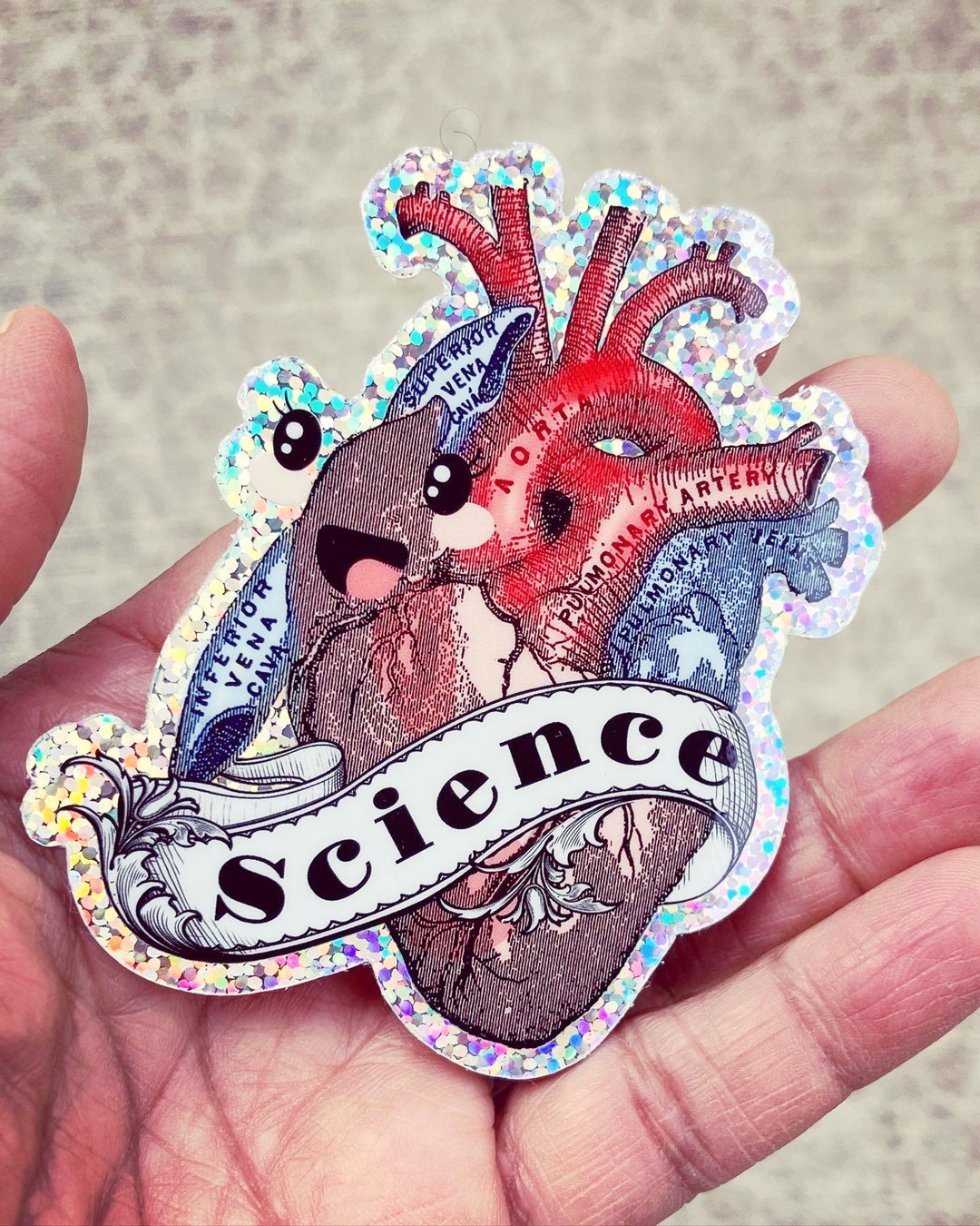 I Heart Science Glitter Vinyl Sticker Because Facts Can Sparkle, Too ...