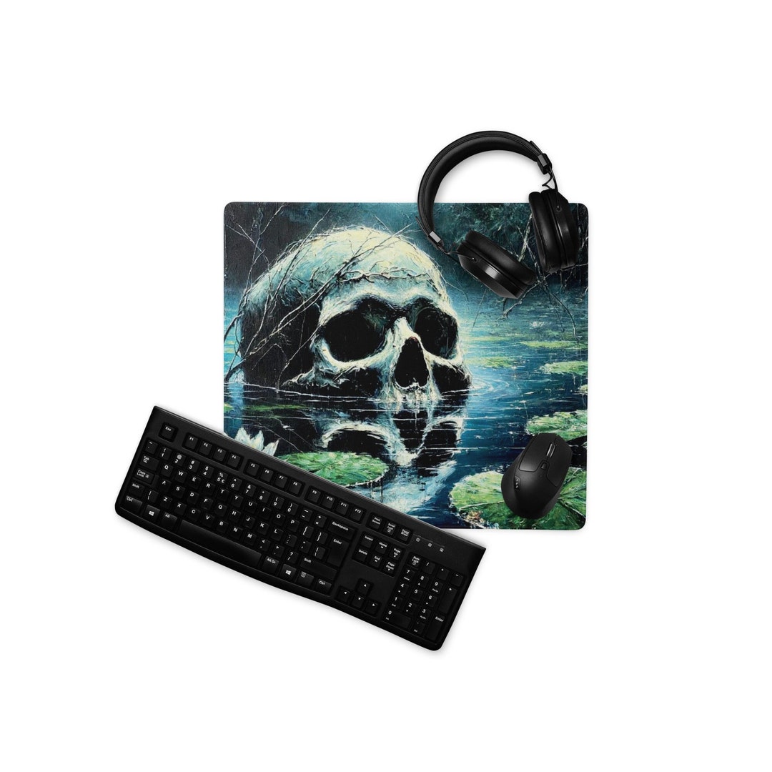 Water Skull Desk Mat, Goth Desk Mat, Mousepad/desk Mat, Water Desk Mat ...