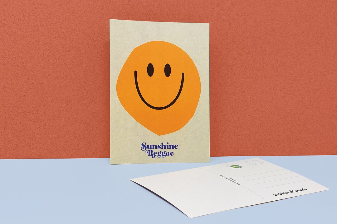 Postcard sunshine Reggae Smiley - Etsy