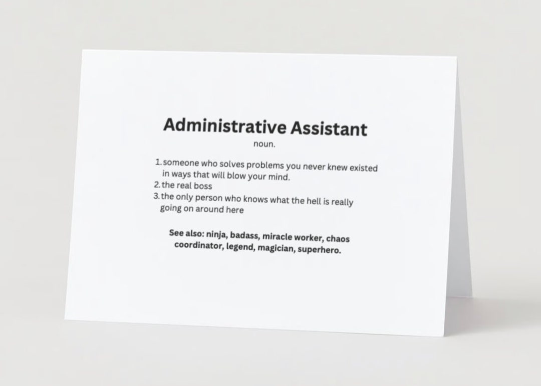 Administrative Assistant Thank You Card - Etsy