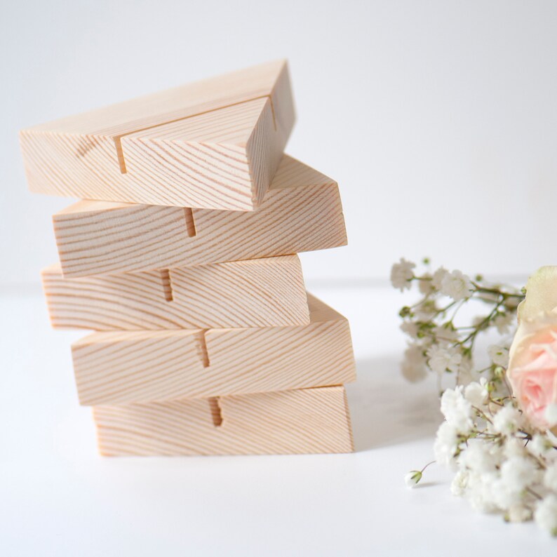 Triangle Card Holder Wood Wooden Card Holder Place Card | Etsy