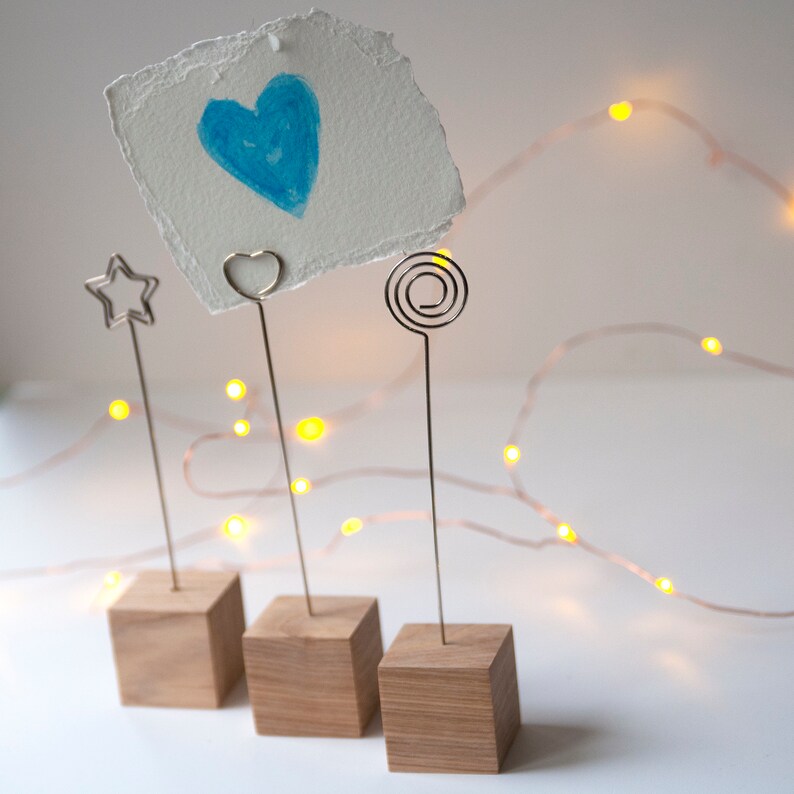 Oak Wood Photo Holder Note Holder Wood Modern Note Holder - Etsy Canada