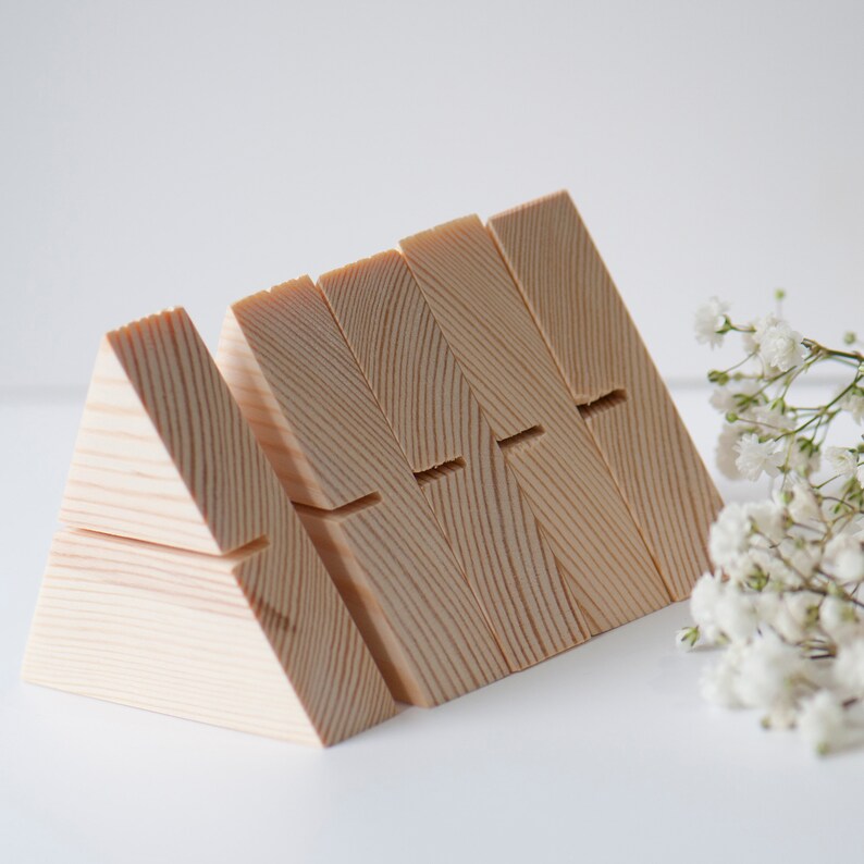 Triangle Card Holder Wood Wooden Card Holder Place Card | Etsy
