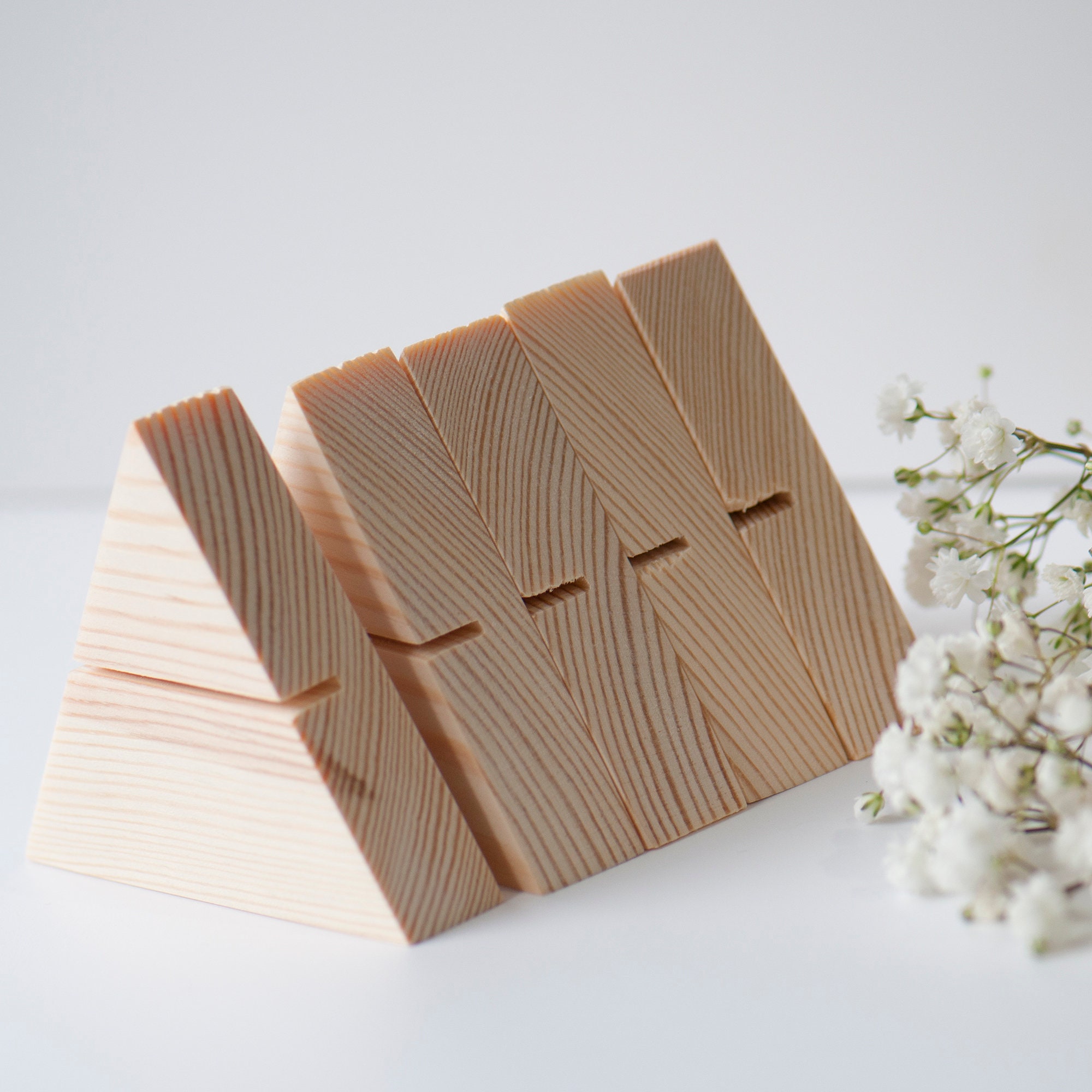 Triangle Card Holder Wood Wooden Card Holder Place Card | Etsy