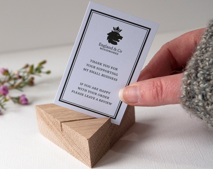 Oak Triangle Place Card Holder, Oak Picture Holders, Oak Table Number ...