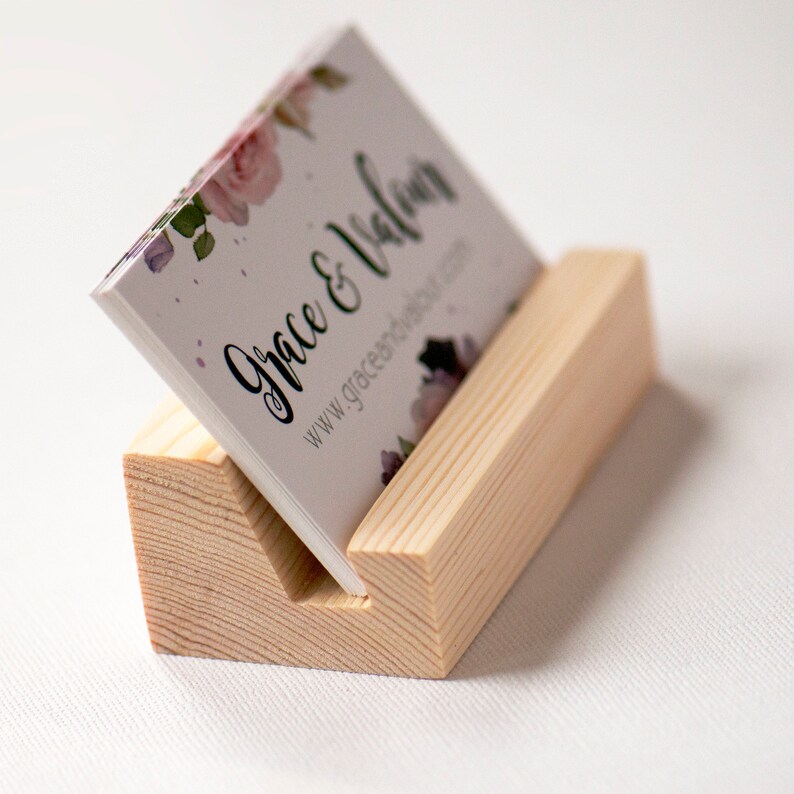 Business Card Holder Wood Wooden Business Card Holder Wood | Etsy