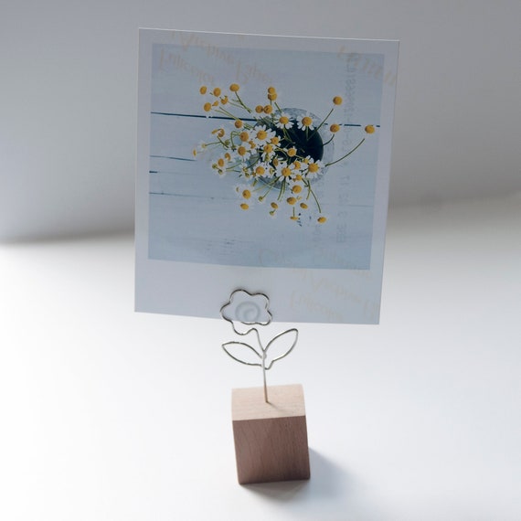 Flower Note Holder Wood Note Holder Wooden Photo Holder - Etsy