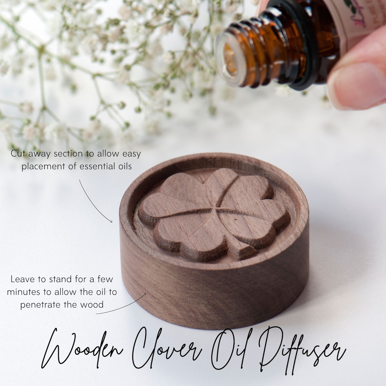 Clover Wooden Oil Diffuser Clover Wood Room Scenter Air - Etsy UK